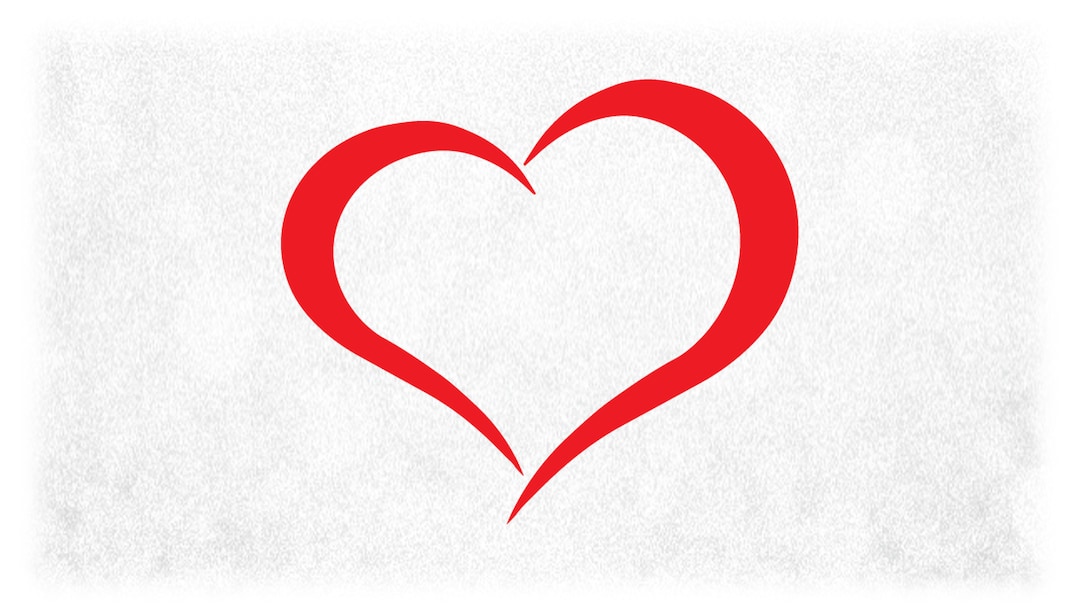 Holiday Clipart: Easy Large Red Easy Heart Outline Halves for Love or ...