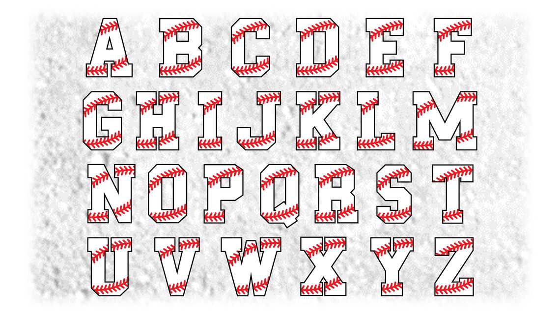 Sports Clipart: Baseball Layered Alphabet Letters on ONE - Etsy