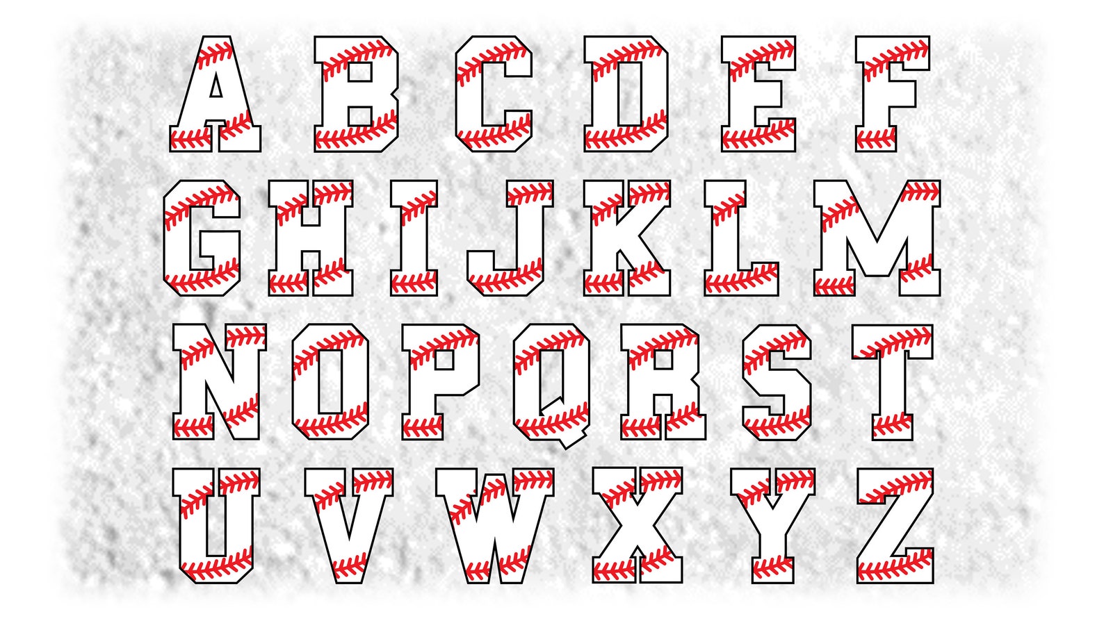 Sports Clipart: Baseball Layered Alphabet Letters on ONE - Etsy
