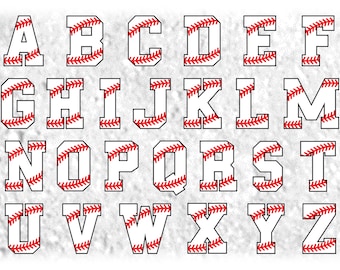Baseball Letters Svg - Etsy