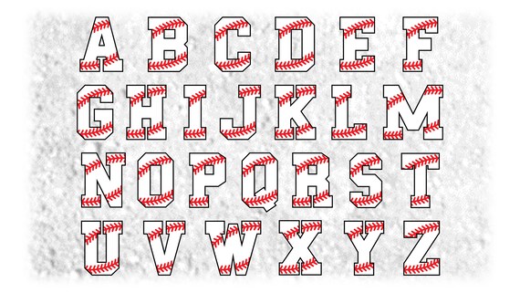Sports Clipart: Baseball Layered Alphabet Letters on ONE - Etsy