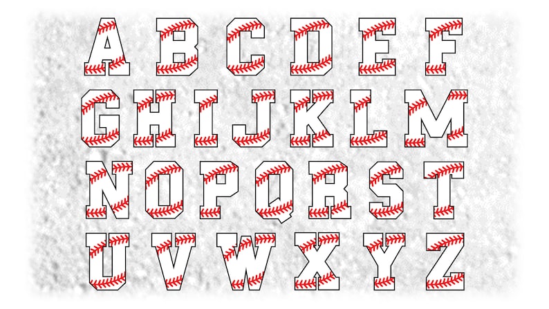 Sports Clipart: Baseball Layered Alphabet Letters on ONE - Etsy