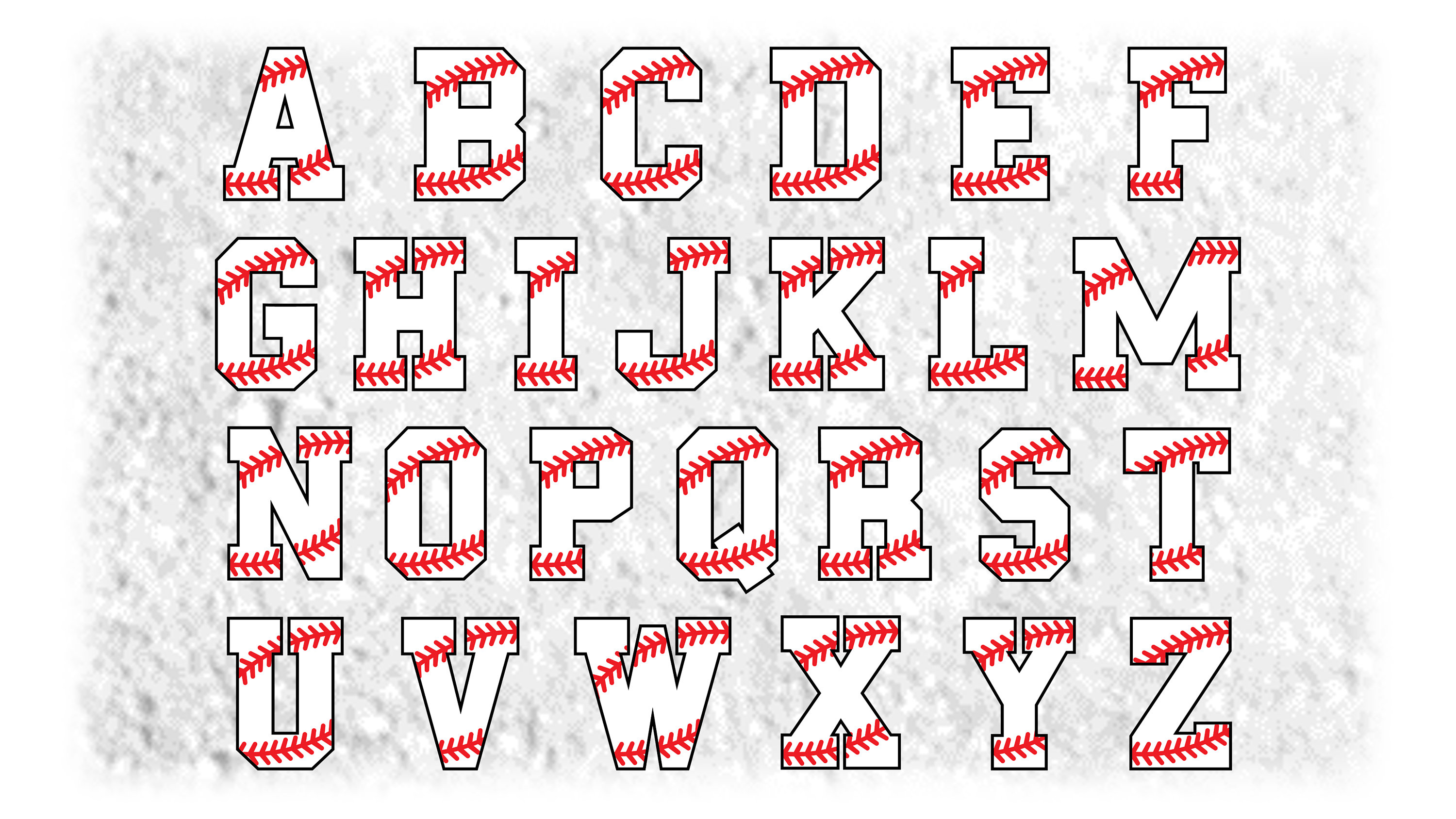 Sports Clipart: Baseball Layered Alphabet Letters on ONE - Etsy