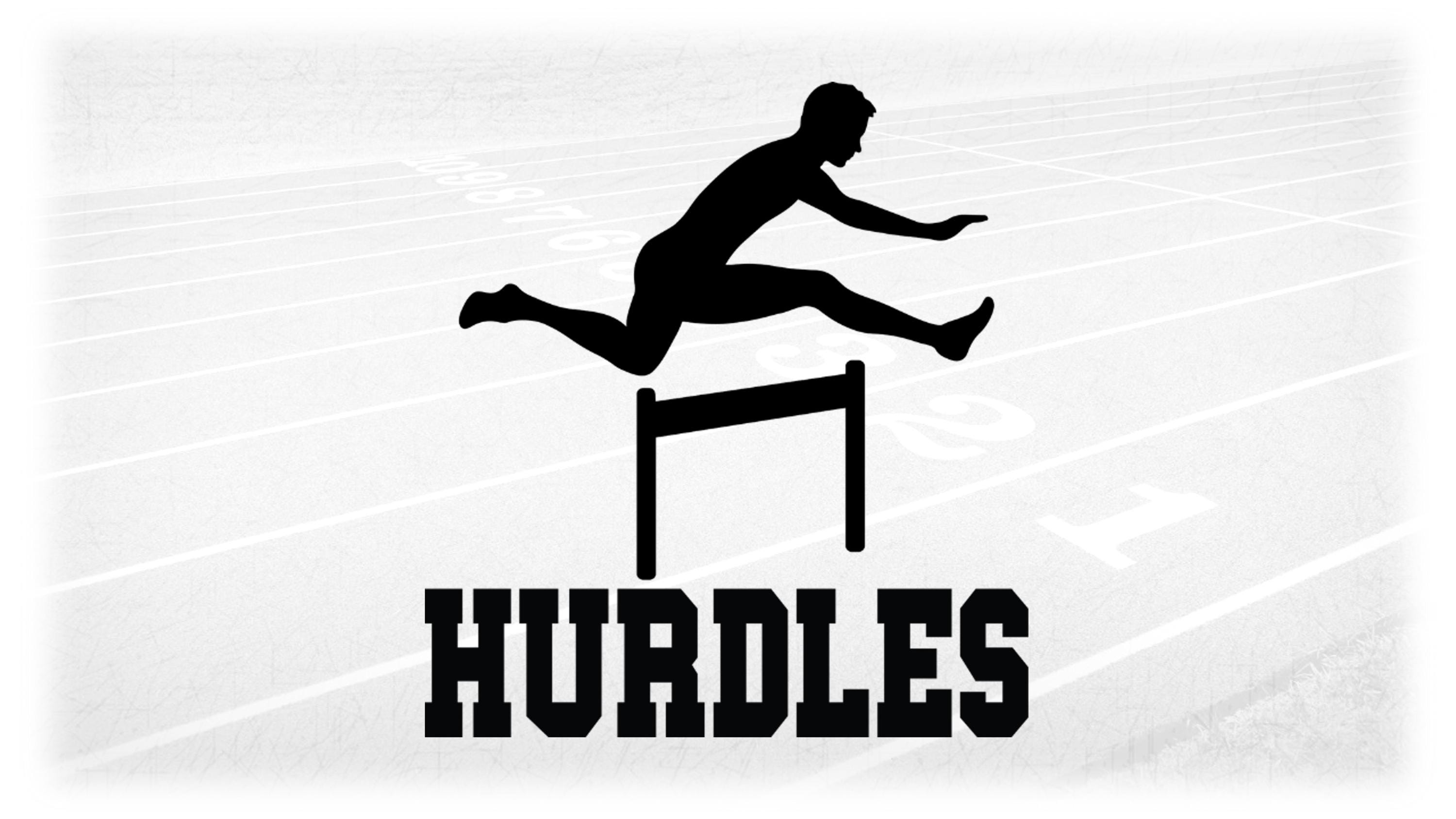 Hurdles On A Track Black And White