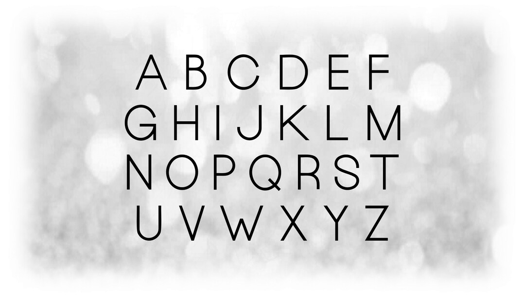 Word Clipart: Black Simple Fine Line Alphabet Letter Templates Grouped ...