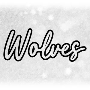 Sports Clipart: Script Cursive Style wolves Team Mascot Name Cutout of ...
