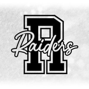 Sports Clipart: Black Script "raiders" Team Name Cutout of Large ...