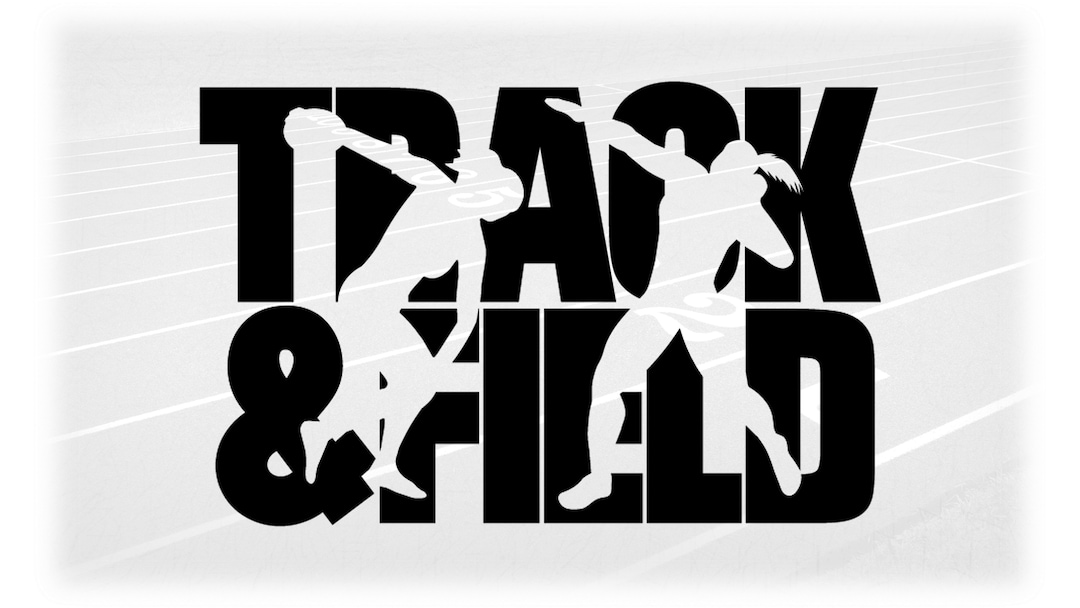 Sports Clipart: Words "track & Field" With Silhouettes of Female Discus ...