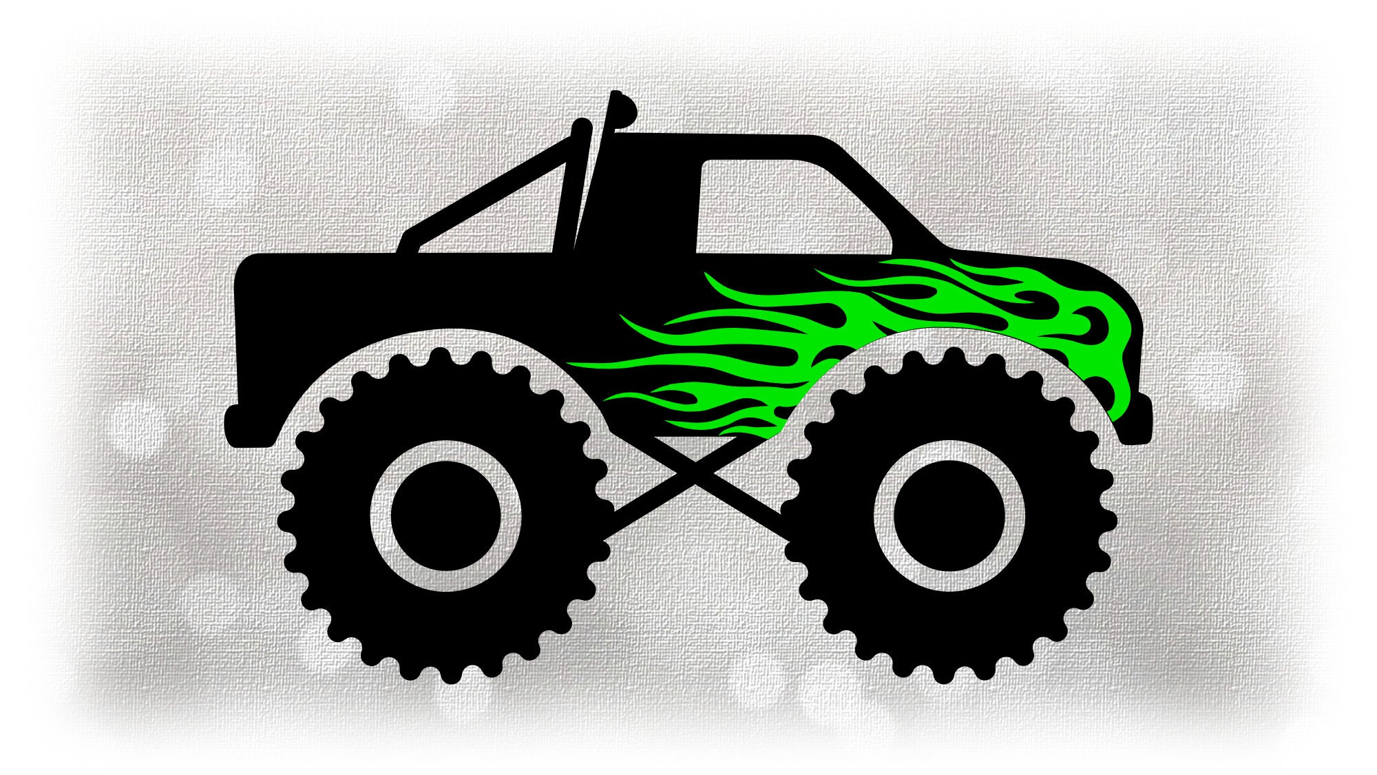 Monster Truck Clipart Black And White