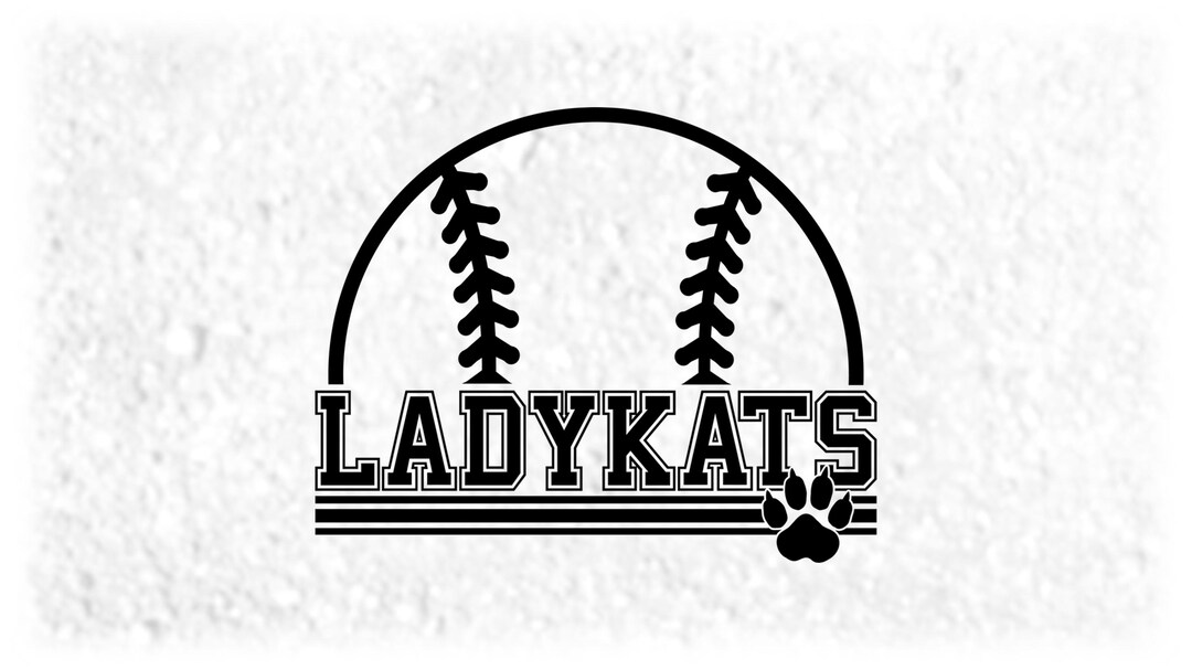 Sports Clipart: Black Half Softball With "ladykats" Team Name in ...