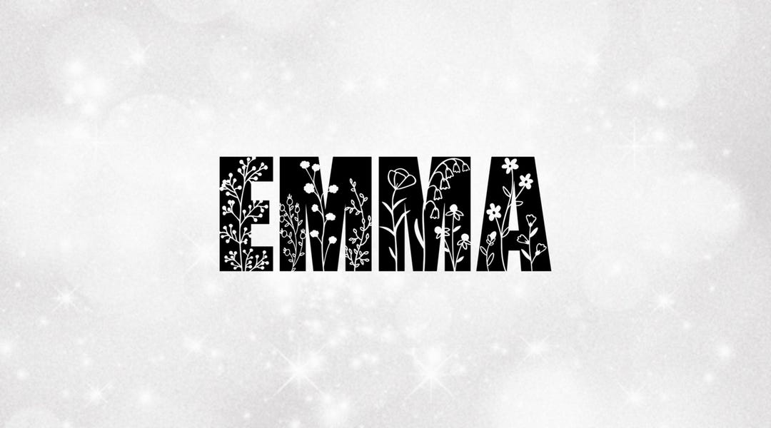 People Clipart: Bold Black Name "emma" With Many Different Beautiful ...