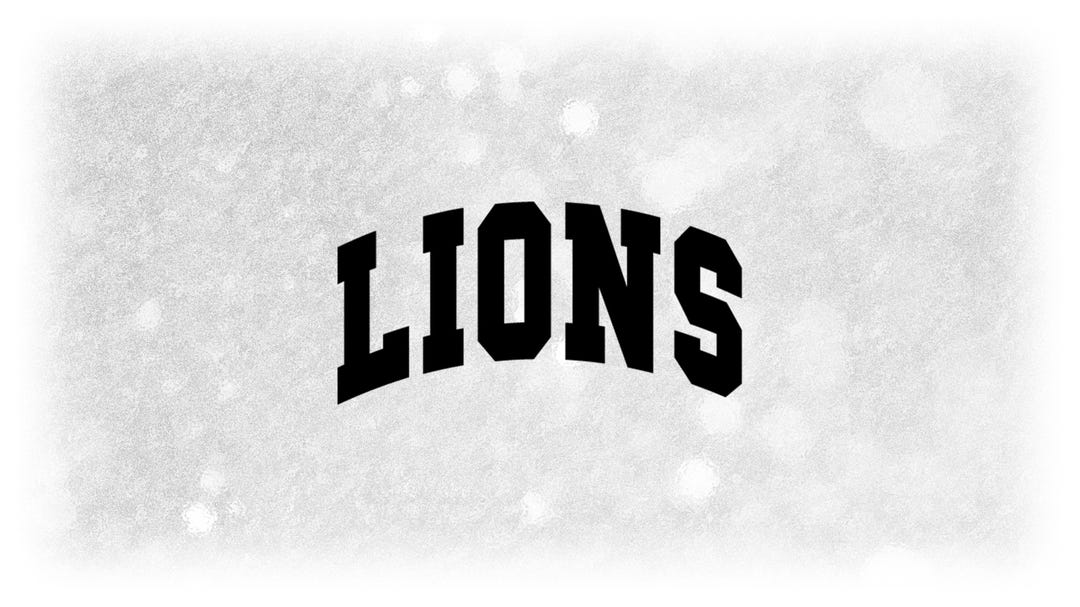 Sports Clipart: Black Arched "lions" Team Name in Bold Collegiate Block ...