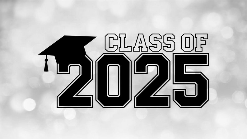 Educational Clipart: Class of 2025 in Bold Black College Style - Etsy