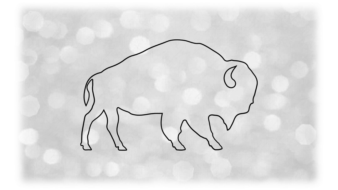 Animal Clipart: Easy Black Buffalo or Bison Silhouette Outline / Border ...