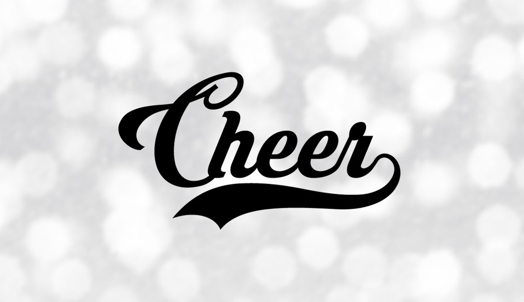 Sports Clipart: Black Word "cheer" With Baseball Style Swoosh Stripe ...