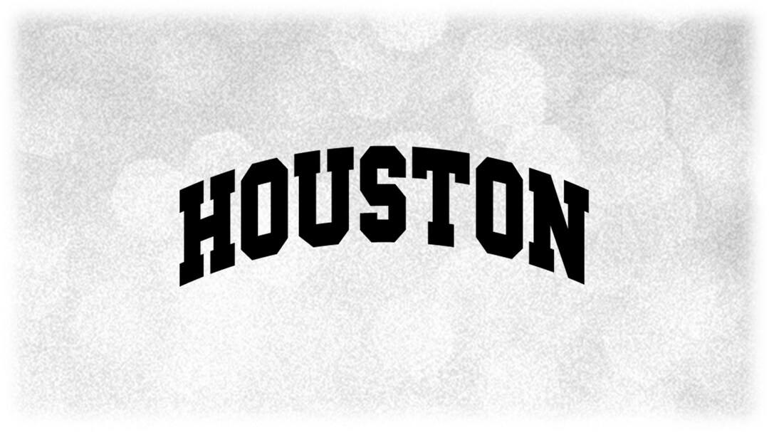 Geography Clipart: Black Outlined Arched Word "houston" for City in ...