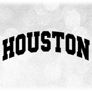 Geography Clipart: Black Outlined Arched Word "houston" for City in ...