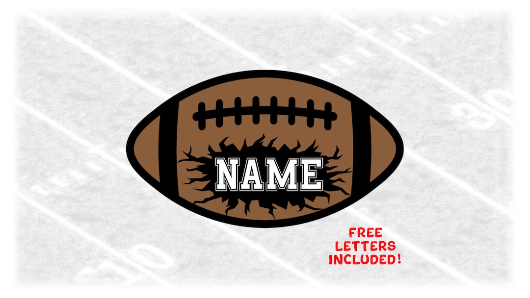 Sports Clipart: Black and Brown American Football W/cracked Open Name ...