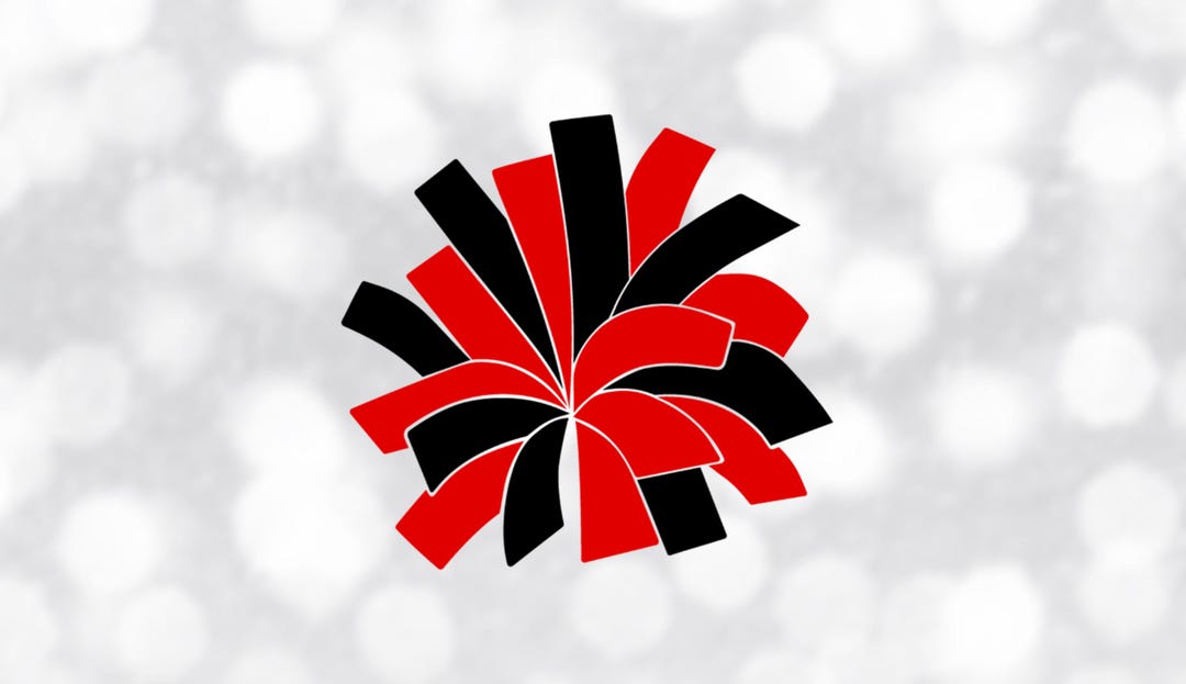 Sports Clipart: Red & Black Cheerleader Pom Pom in School Colors for ...