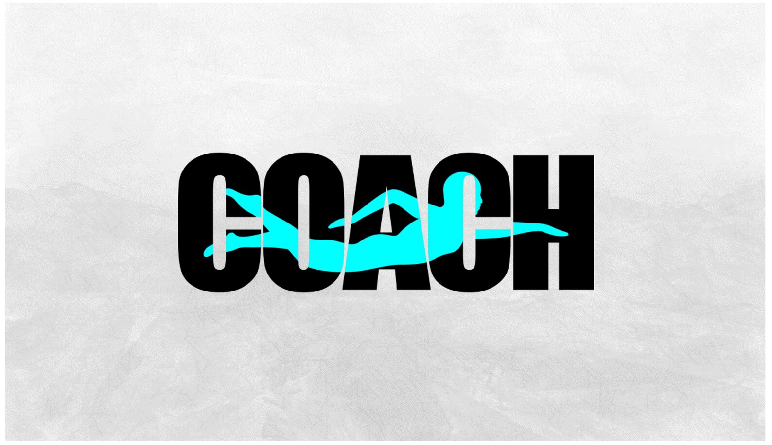 Sports Clipart: Bold Black Word COACH With Blue Swimming Silhouette ...