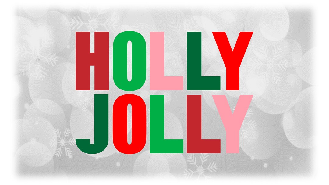 Holiday Clipart: Red/green Words holly Jolly From Traditional have a ...