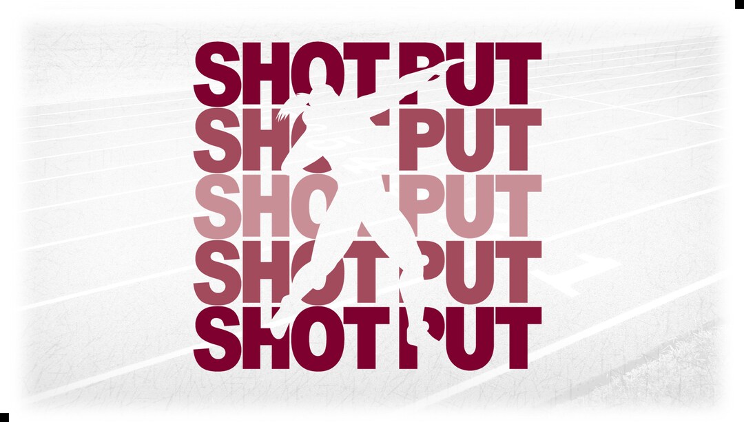 Sports Clipart: Track & Field Five Pink Shaded Words shot Put With ...