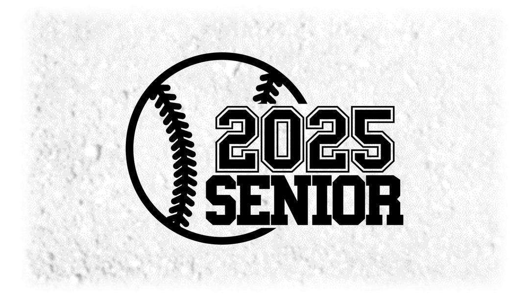 Sports Clipart: Black Baseball/softball With Words 2025 Senior Varsity ...