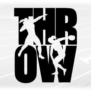 Sports Clipart: Track & Field Black Word throw W/ Female Discus and ...
