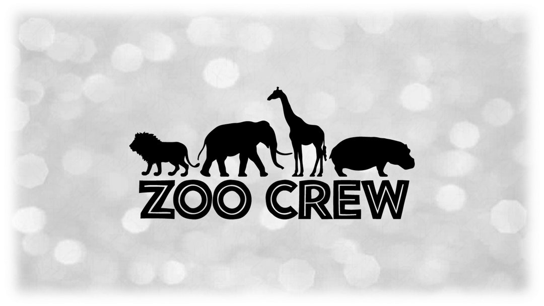 Animal Clipart: Black Tribal Style Words "zoo Crew" With Animals - Lion ...