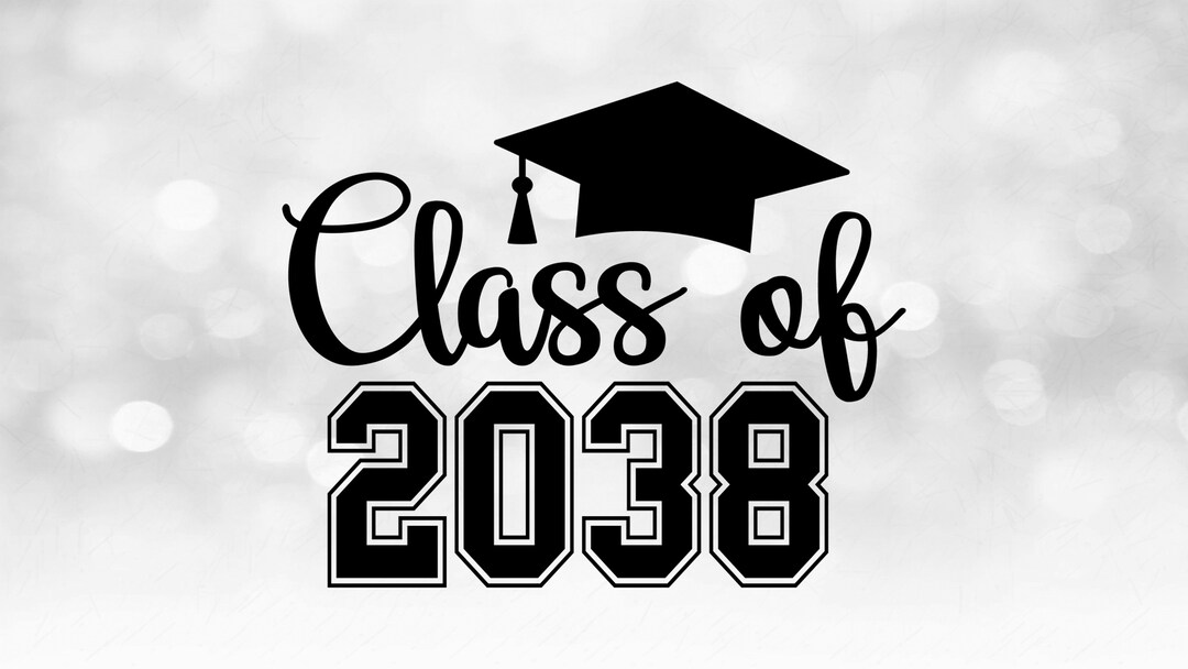 Educational Clipart: Words "class of 2038" in Varsity / Collegiate and ...