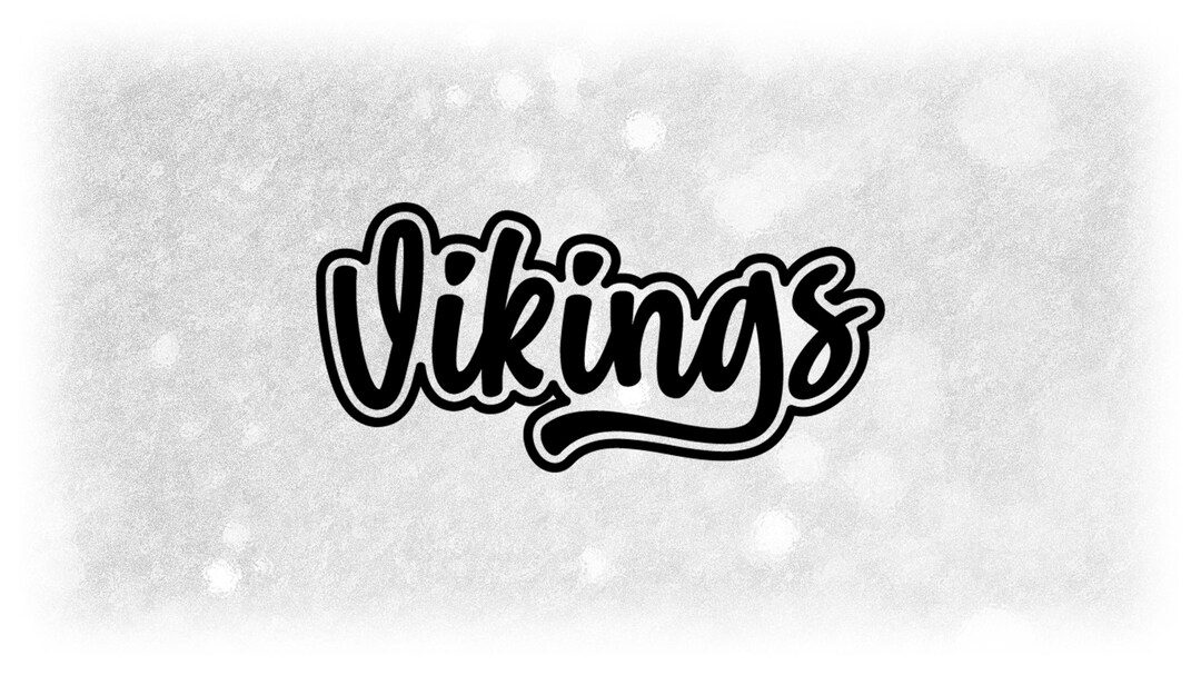 Sports Clipart: Black Bold "vikings" Team Name in Fun Script Style With ...