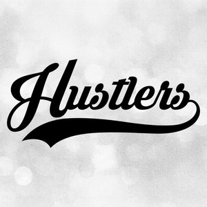 Sports Clipart: Black Team Name hustlers in Fancy Script Style With ...