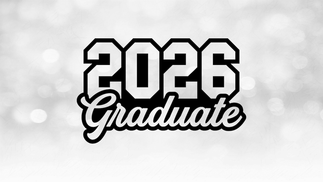 Educational Clipart: Bold Varsity Collegiate 2026 and Script graduate ...