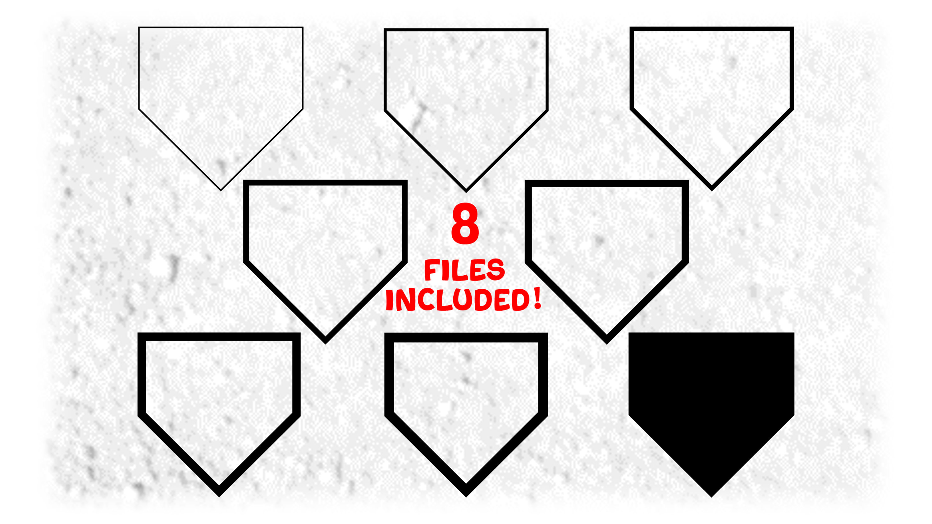 Sports Clipart: Black Softball/baseball "home Plate" or "base" to Scale ...