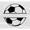 Sports Clipart: Black Split Soccer Ball With Name Frame Bold, Easy Weed ...