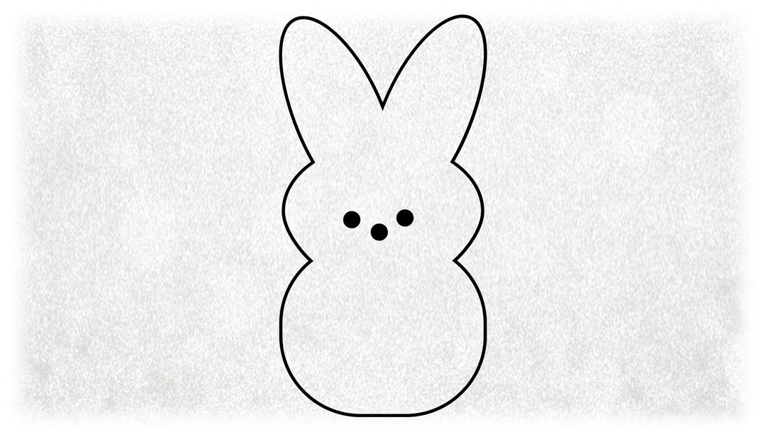 Holiday Clipart: Black Outline of Easter Bunny Treat Inspired by "peeps ...