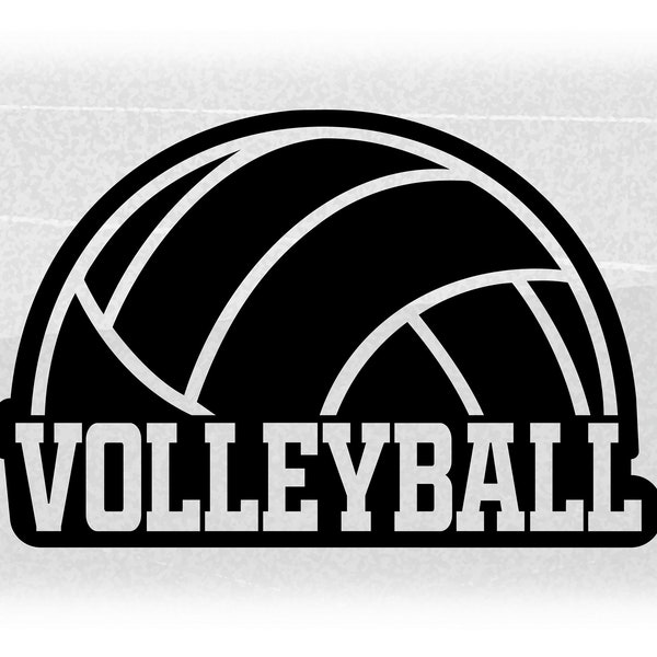 Half Volleyball Outline Svg - Etsy