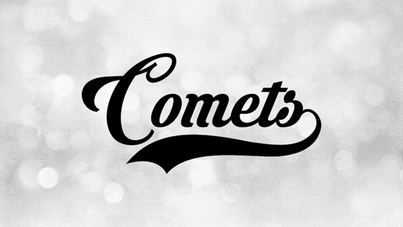 Sports Clipart: "comets" Mascot Team Name in Fancy Print Type With ...