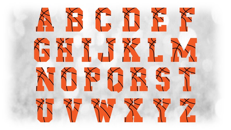 Sports Clipart: Basketball Layered Alphabet Letters on ONE | Etsy