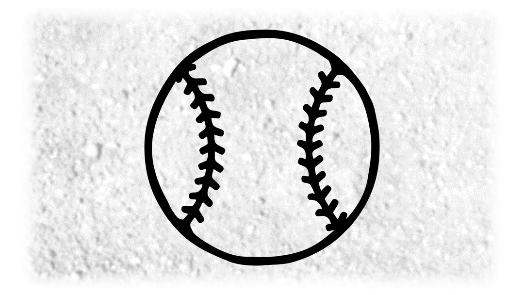 Sports Clipart: Large Round Black Easy Doodle or Hand Drawn Softball or ...