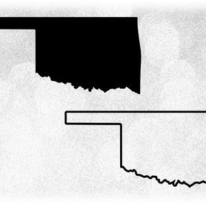 Geography Clipart: Solid Silhouette and Simple Outline of the State of ...