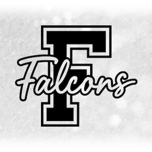 Sports Clipart: Black Script "falcons" Team Name Cutout of Large ...
