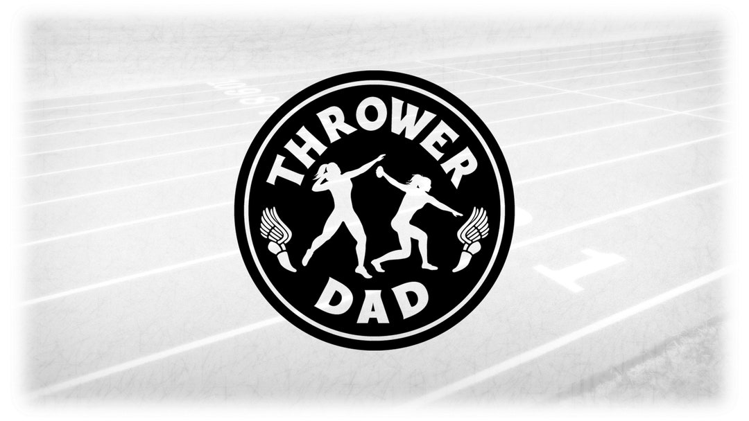 Sports Clipart: Black Track & Field Logo With Words "thrower Dad" and ...