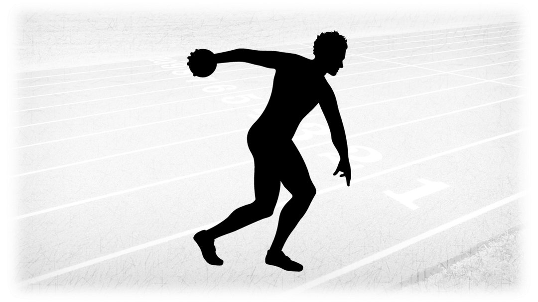Sports Clipart: Black Silhouette of Male/man/boy Thrower With Discus ...