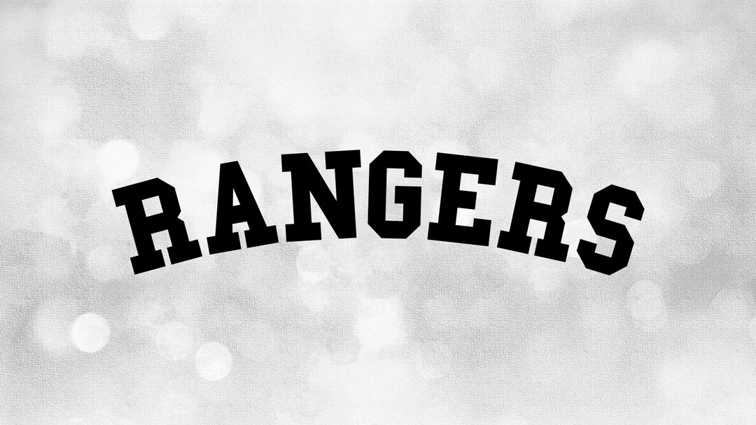 Sports Clipart: Black Arched rangers Team Name in Bold Collegiate Block ...
