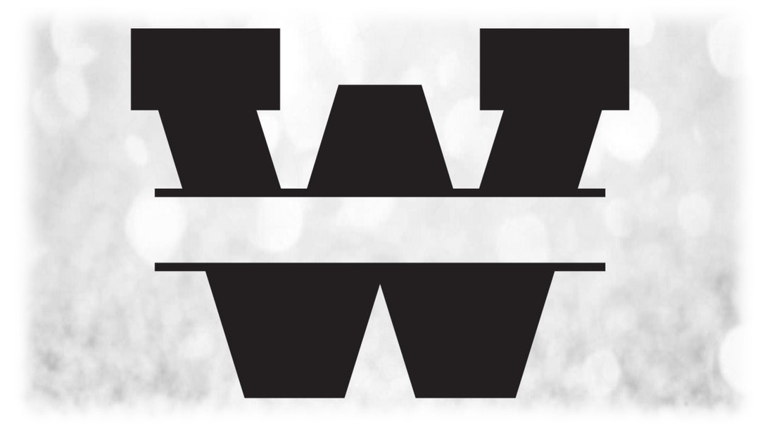 Word Clipart: Single Capital Letter w Initial or Monogram in Black Bold ...
