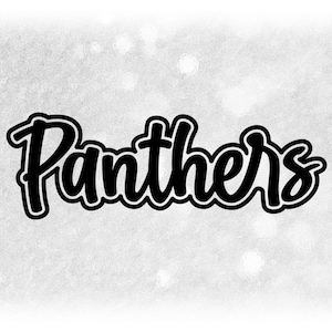 Sports Clipart: Black Bold "panthers" Team Name in Fun Script Style ...