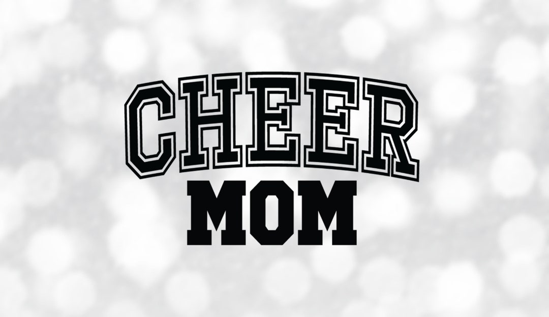 Sports Clipart: Black Arched Word cheer in Varsity Outline and Word mom ...