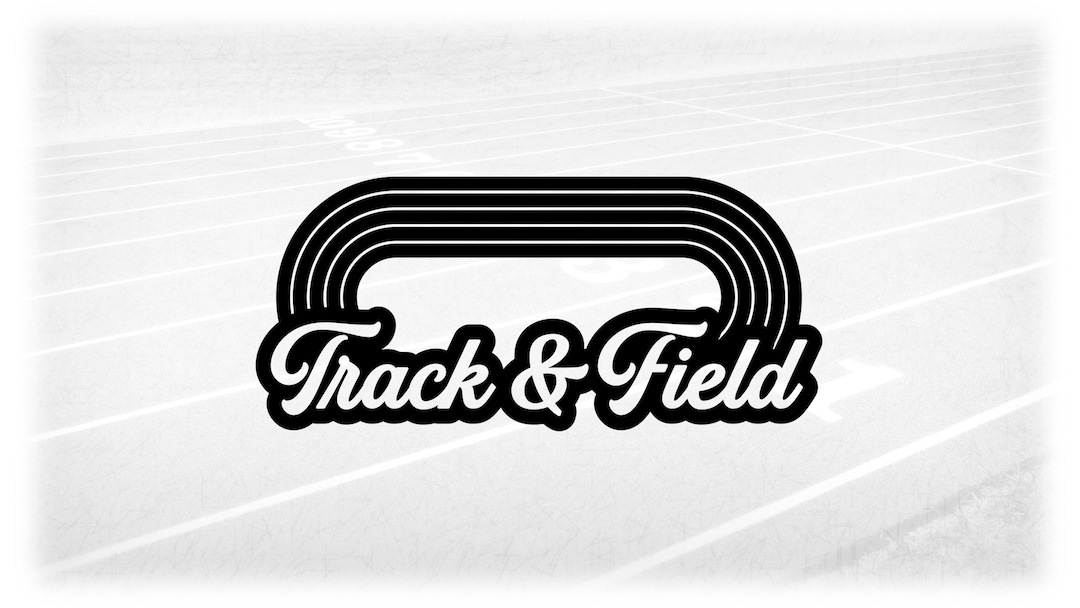 Sports Clipart: Bold Block Track Lanes With Fancy Script Words track ...