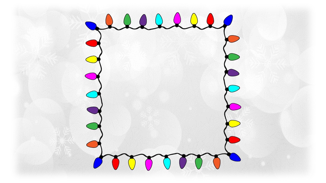Holiday Clipart: Square Frame String / Strand of Christmas Light Bulbs ...